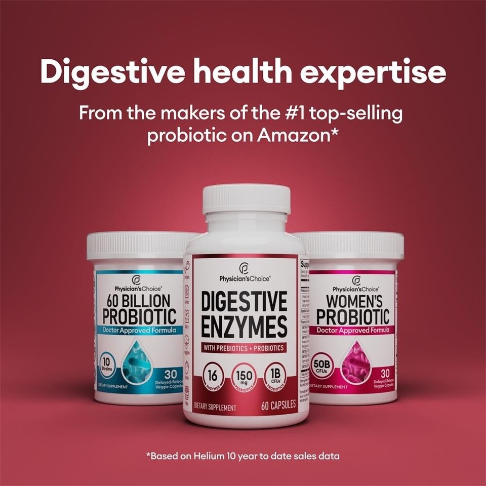 Physician'S Choice Digestive Enzymes Multi Enzymes Organic Prebiotics ...