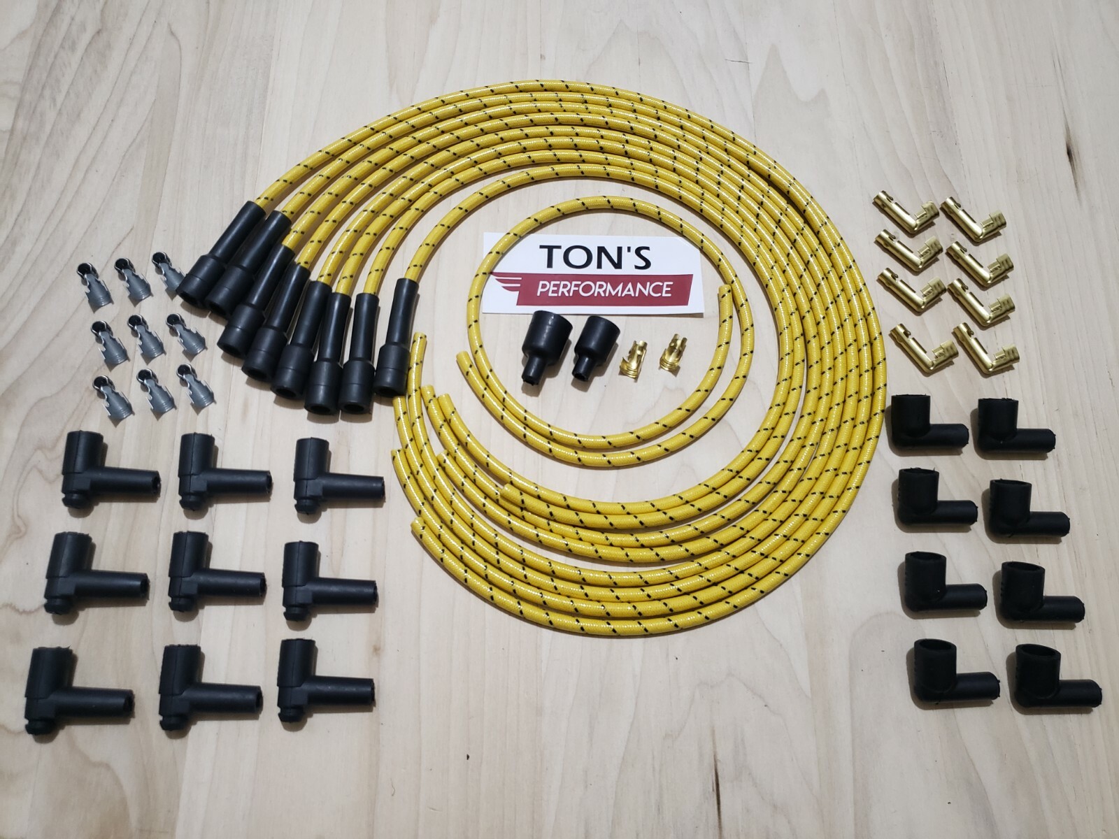 7mm Universal Cloth Covered Spark Plug Wire Kit Set Vintage Wires v6 v8 ...