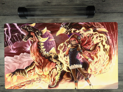 Ygomat Burner, Dragon Ruler of Sparks Duel Custom Playmat TCG Mat Free ...