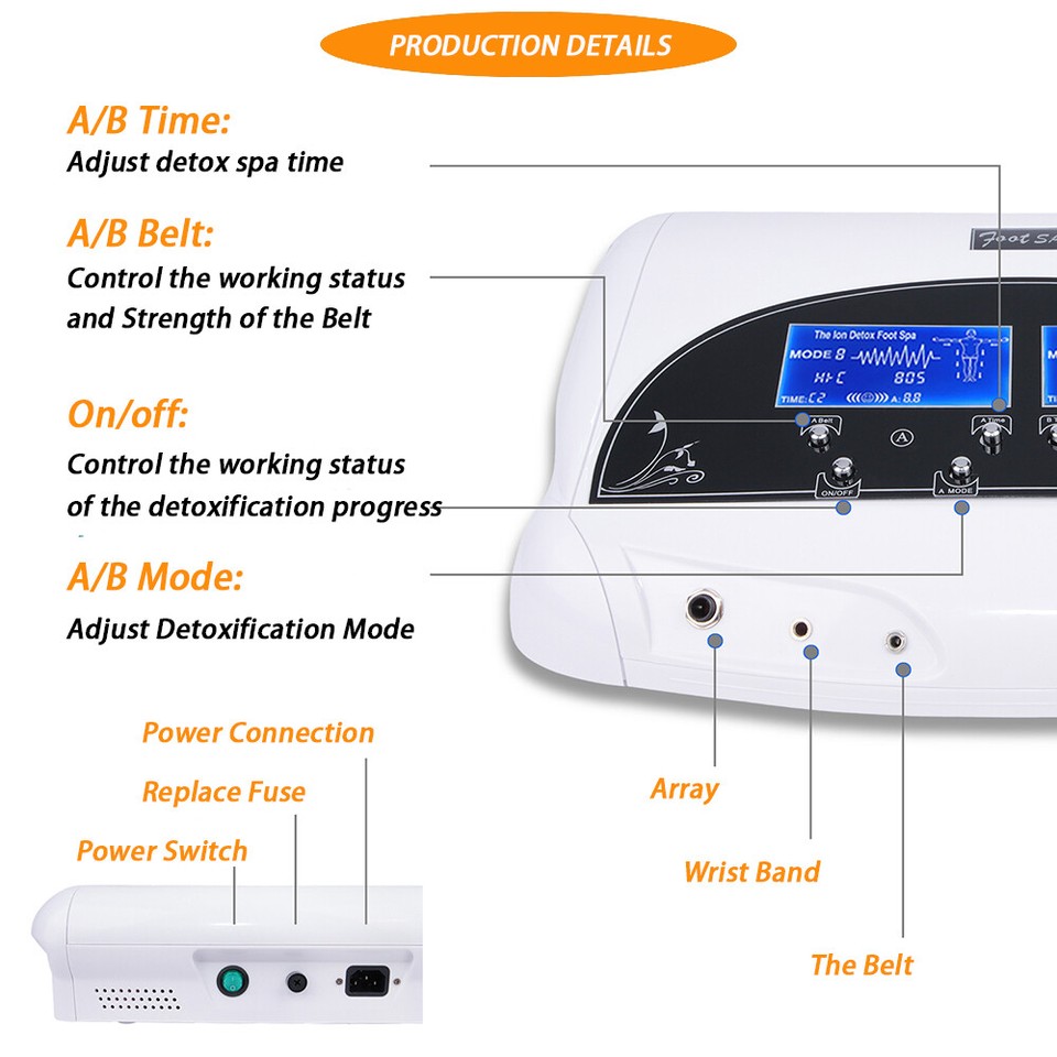 Ionic Foot Spa Bath Detox Machine Ion Metal Detox Cleanse System for ...