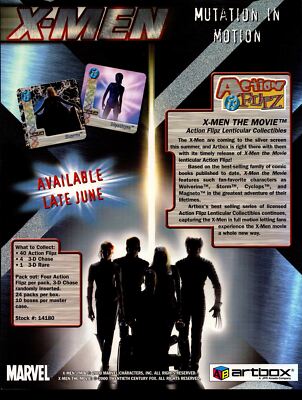 X-Men The Movie Action Flipz Trading Card Dealer Sell Sheet Sale Ad ...