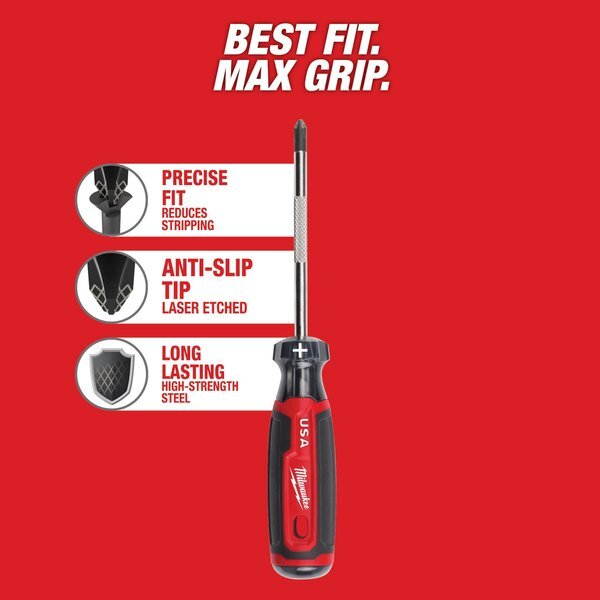 Milwaukee MT202 #2 4" Cushion Grip Phillips Screwdriver - Made In USA ...