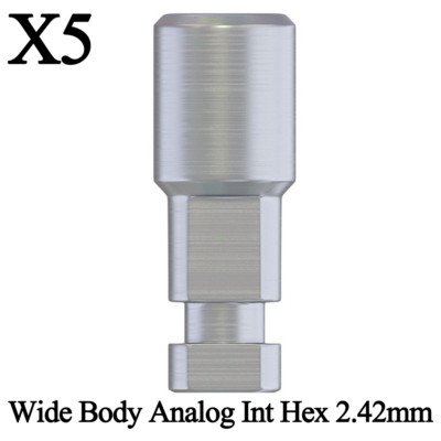 5pcs Dental Wide Body Analog Int Hex 2.42mm Lab Fixture Prosthetic | eBay