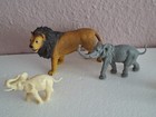 Wildtiere Löwe weißer und grauer Elefant - 3er Set - Kunststoff - | eBay.de