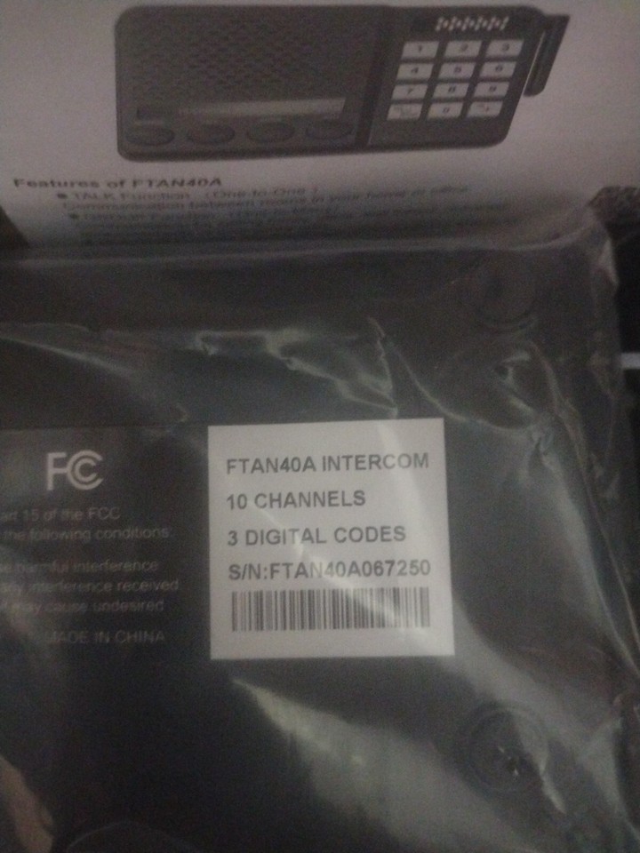 2 Pack- 10-Channel Wireless Intercom System for Home FTAN40A | eBay