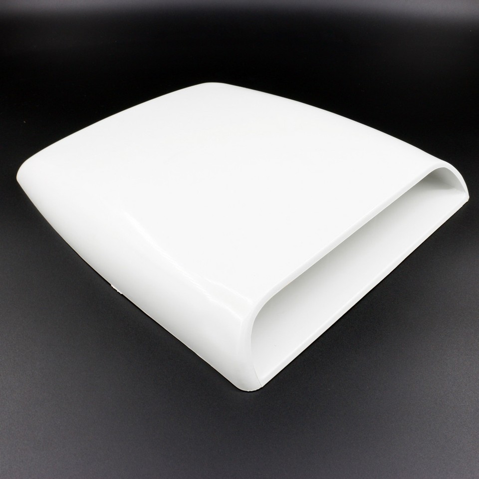 White Universal Car Air Flow Intake Hood Decorative Scoop Vent Bonnet ...
