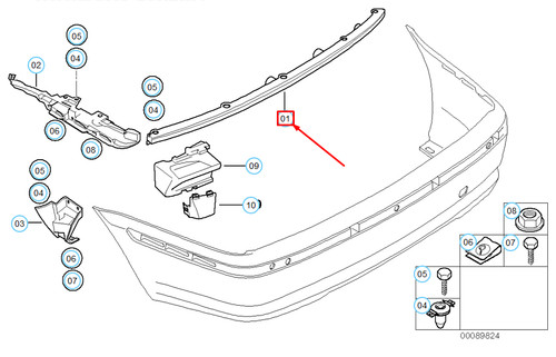 NEW BMW 3 E46 REAR BUMPER GUIDE 51127030615 7030615 OEM | eBay