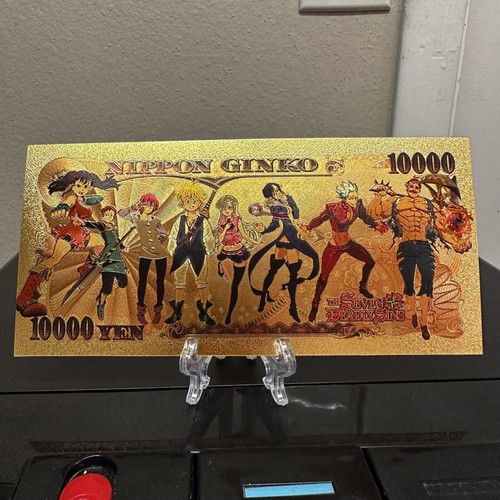 24k Gold Foil Plated Escanor Seven Deadly Sins Banknote Anime ...