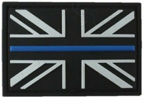 Thin Blue Line Union Jack Embroidered Patch-hook & Loop Backing Police ...