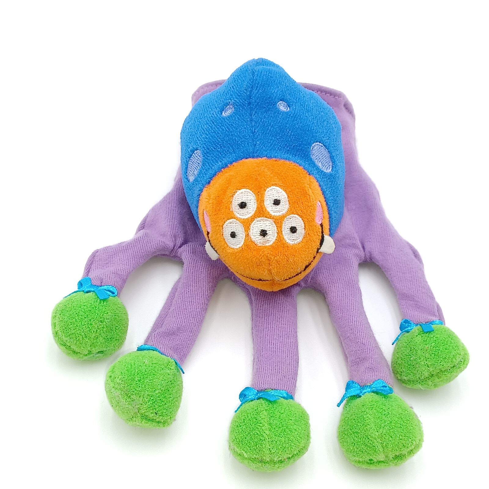 Manhattan Toy Company Purple Blue Orange Spider Bug Plush Hand Puppet ...