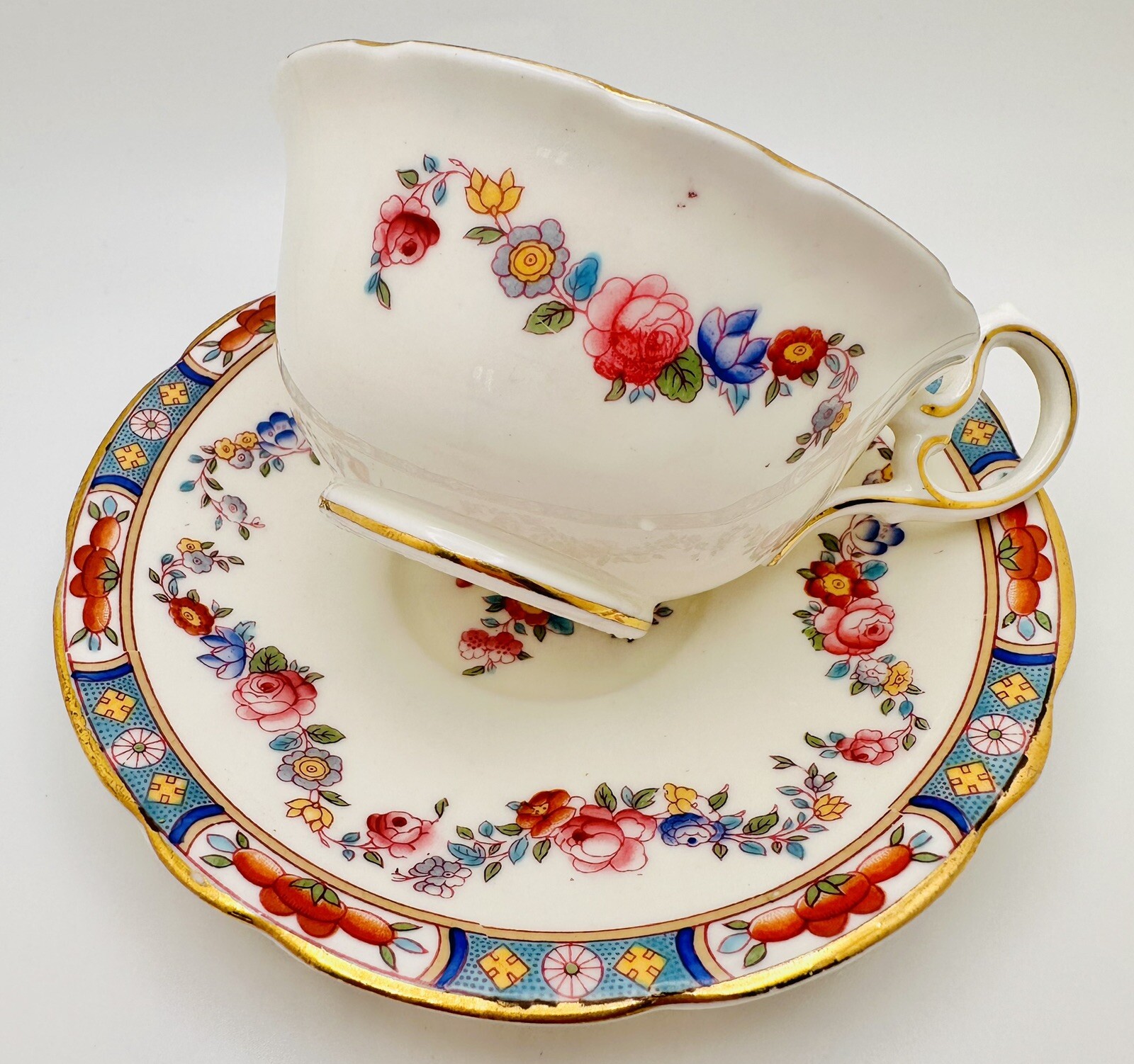 Vintage Aynsley Pink Rose Floral Swag Cup & Saucer Set 1920s Hand ...