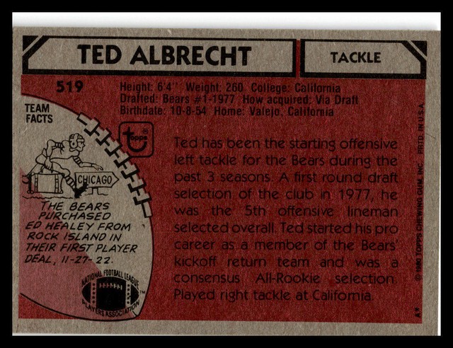 1980 Topps - #519 Ted Albrecht for sale online | eBay