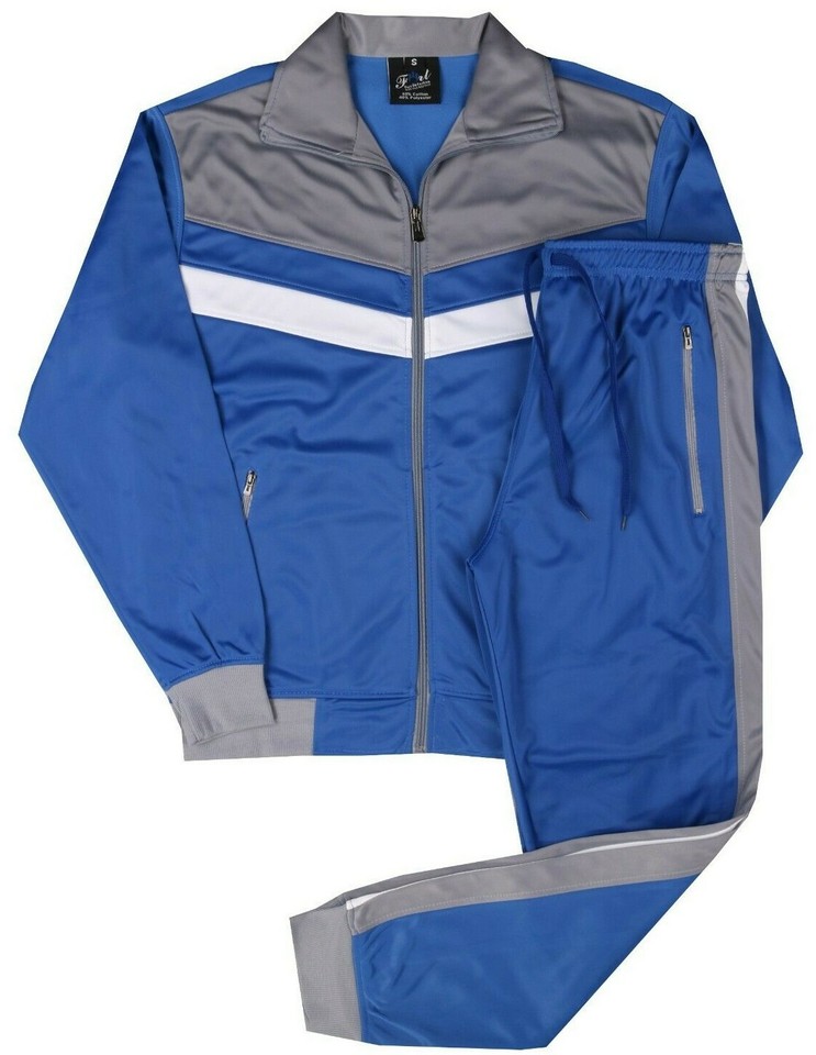 MEN'S SPORTSWEAR COLORFUL 3 TONE JOGGER TRACKSUIT W/DRAWSTRINGS SMALL ...