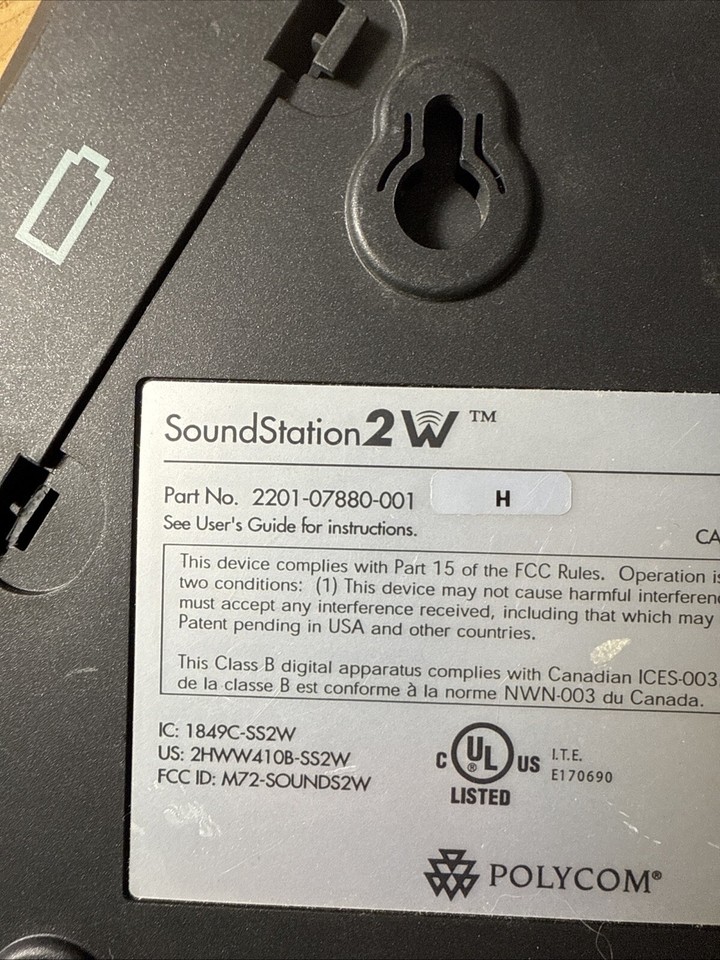 Polycom Soundstation 2W 2.4GHz Wireless Conference Room Phone 2201 ...