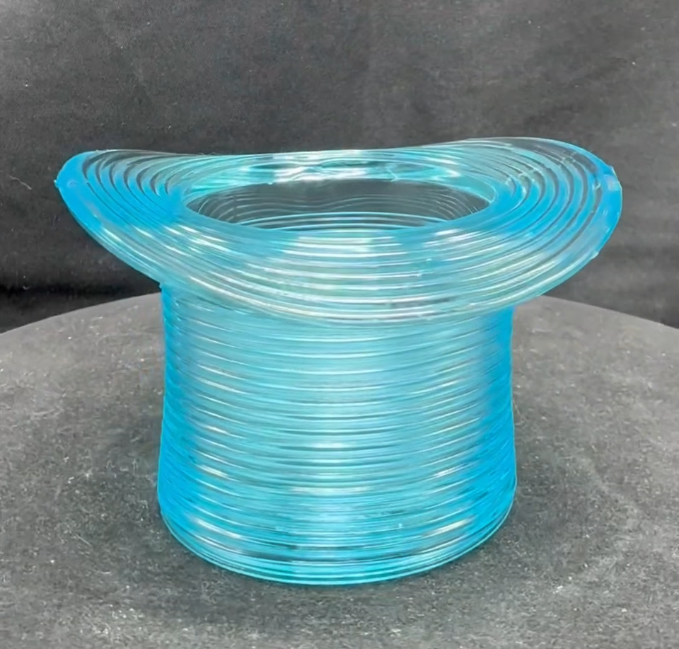Vintage Aqua Blue Manganese Glass Top Hat | eBay