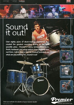 2005 Print Ad of Premier Cabria Series Drum Kit w Mike Heaton of ...
