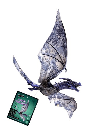 Animated 120cm Flying Dragon Moving Wings Evil Light Up LED Eyes ...