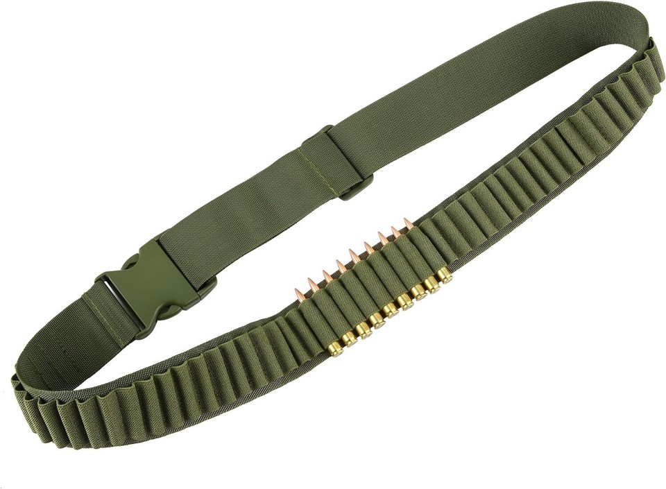 Tactical 50 Rounds Rifle Bullet Ammunition Belt Cartridge Ammo ...