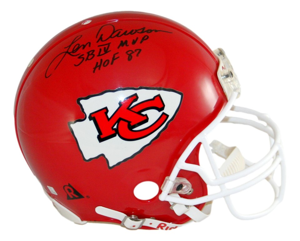 Hank Stram Len Dawson Signed Riddell Full Size Authentic Proline Helmet ...
