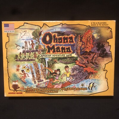 OHANA MANA Hawaiian Adventure Board Game Akamai NEW Hawaii Surf Volcano ...