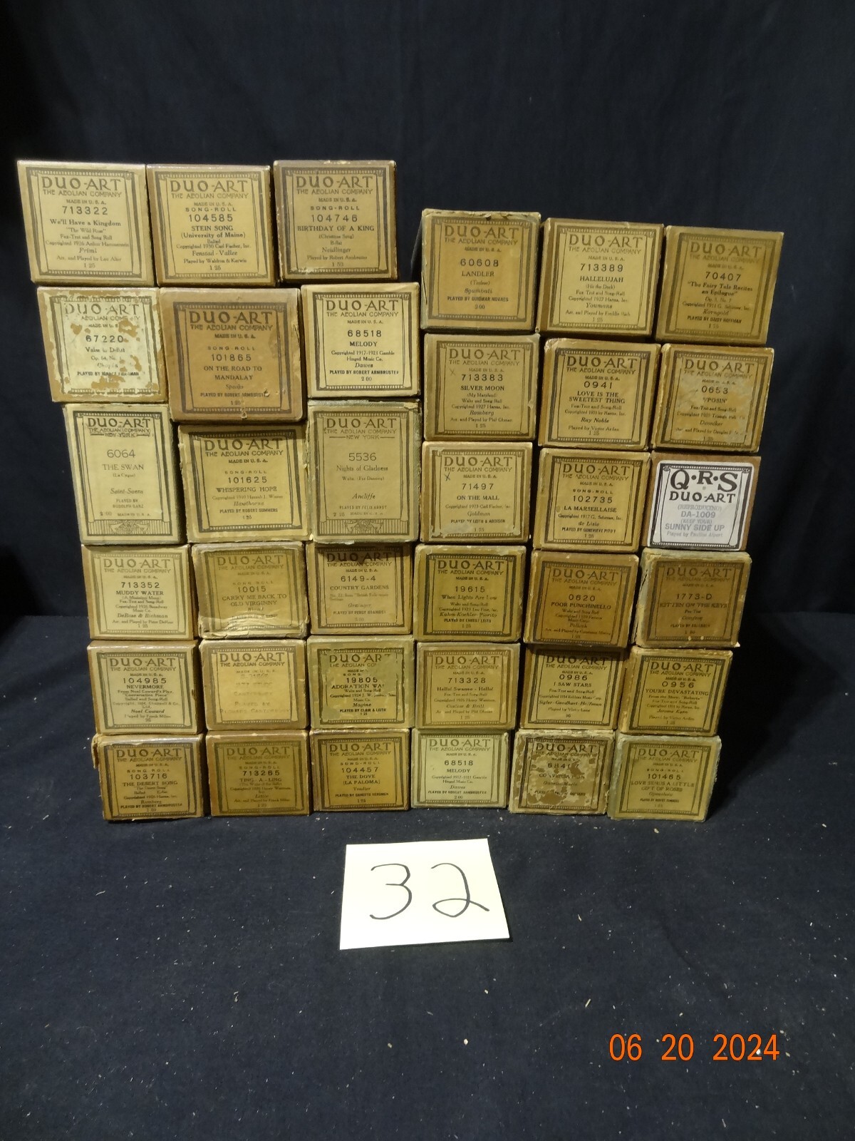 DUO ART REPRODUCING PLAYER PIANO ROLLS BOX OF 36 Lot 32 | eBay