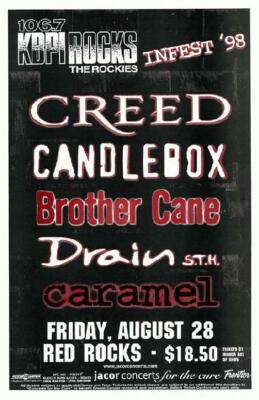 CREED CANDLEBOX RED ROCKS 1998 CONCERT POSTER ORIGINAL | eBay