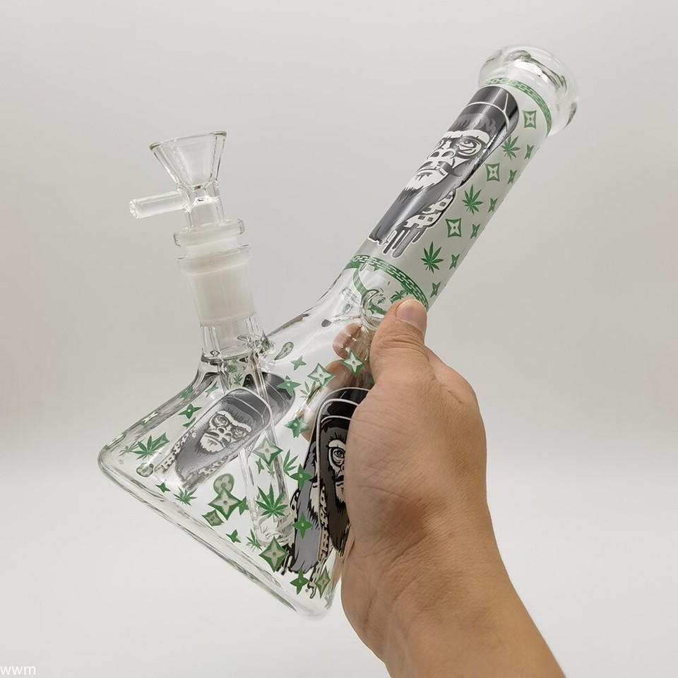 10 inch Glass Bong Hookah Water Pipe Smoking Beaker Bubbler Shisha ...