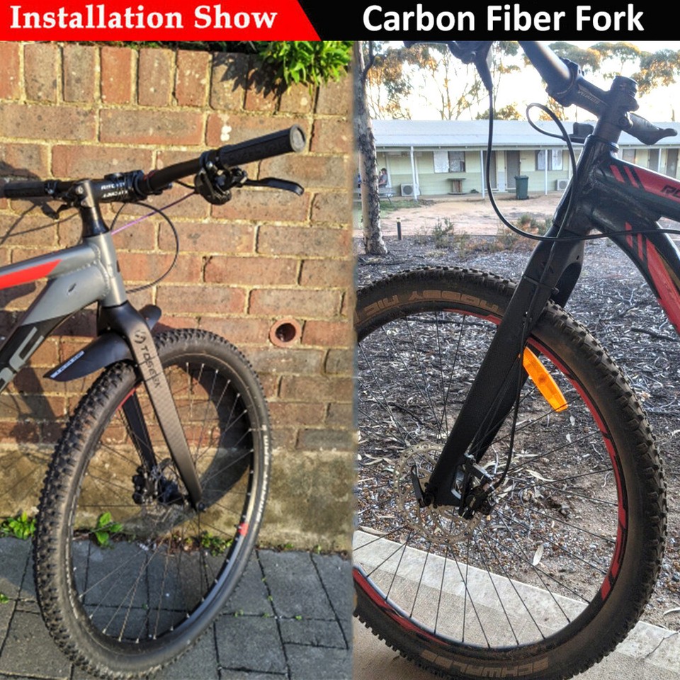 TOSEEK 26/27.5/29 inch Carbon Fiber Fork 1-1/8" MTB Bike Disc Brake ...