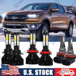 For Ford Ranger 2019 2020 - 6x Front LED Headlight Hi/Lo + H11 Fog ...