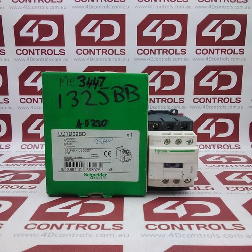 LC1D09BD | Schneider | Contactor, 25A, 3 Pole, 600VAC, 24VDC Coil ...
