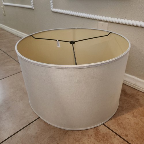 RARE Pottery barn Straight Side Linen XL XLARGE Lamp shade Drum IVORY ...