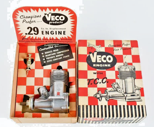 RARE 1960's Veco .29R Model Airplane Engine w/ Box NOS | eBay