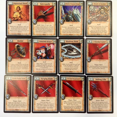 Warlord Saga of the Storm Cards 7 Shield Cards and 5 Weapon and Shield ...