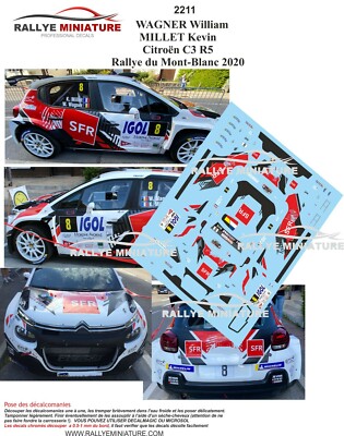 DECALS 1/24 REF 2211 CITROEN C3 WAGNER RALLYE MONT BLANC 2020 RALLY | eBay