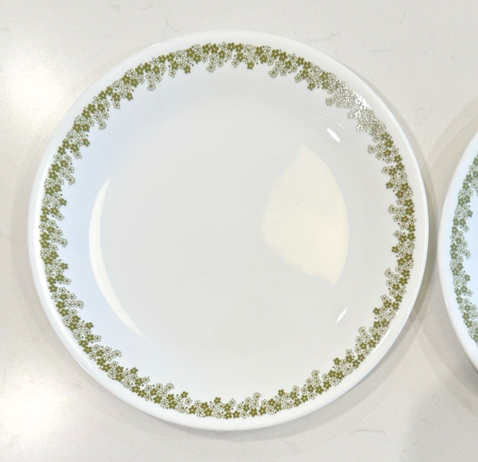 Set of 2 CORELLE SPRING BLOSSOM GREEN Dinner Plates 10 1/4" Vintage ...