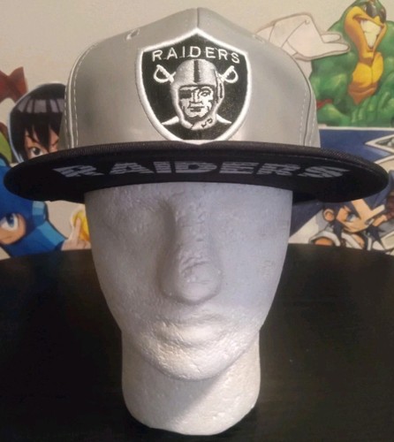 New Era 9fifty NFL Las Vegas Raiders Leather Like Snapback Hat Logo ...