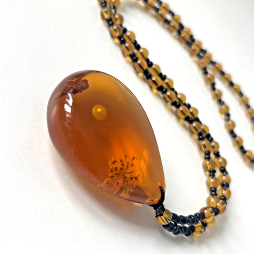 Amber Resin Water Drop Floating Saltwater Beewax Pendant And Bead ...