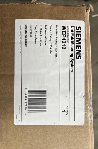 Siemens WEP4212 UNI-PAK 400-Amp 2-Gang 1-Phase Ring Type. EUSERC ...