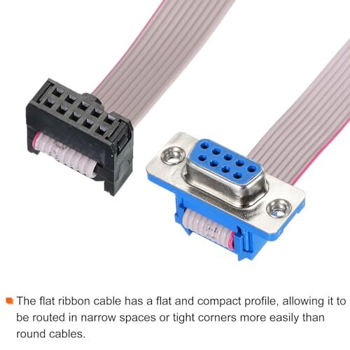 Pcs 10Pin Flat Ribbon Cable Grey DB9 Female to FC-10P.54mm Pitch 30cm ...