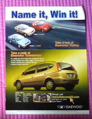 2001 Daewoo Print Ad | eBay