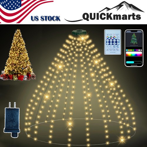 400LED Christmas Tree Waterfall String Lights Outdoor Indoor Xmas ...