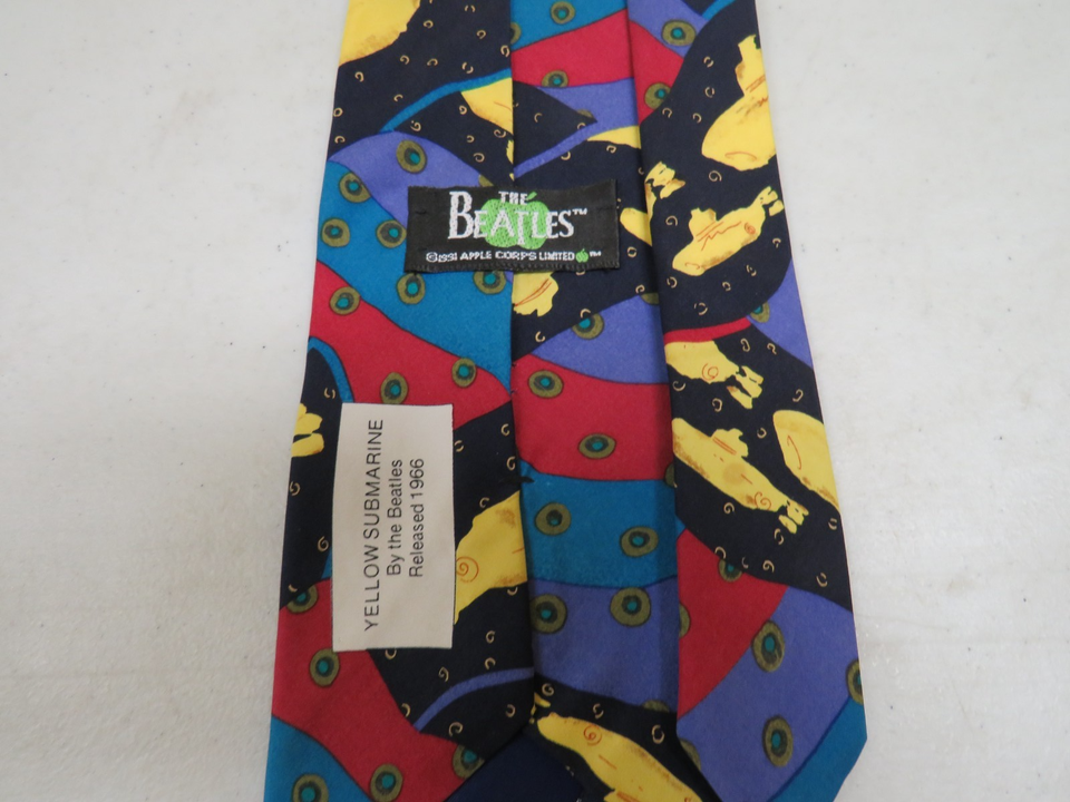 1991 Beatles Yellow Submarine 100% Silk Neck Tie Vintage Manhattan ...