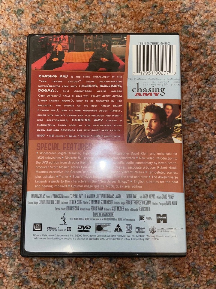 DVD Gently Used CHASING AMY Criterion Collection #75 2000 Ben Affleck ...