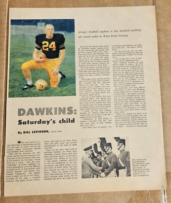 Vintage Army Football Pete Dawkins Sunday News Print Article November ...