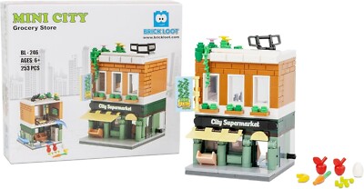 Brick Loot Mini City Street Set 253pcs – Storefront Kit Fits Lego ...