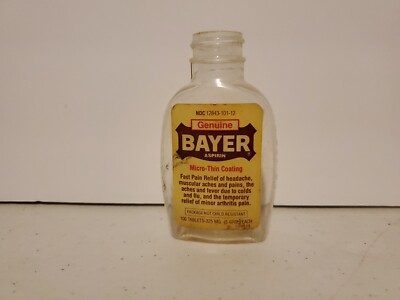 Vintage 1986 Genuine Bayer Aspirin EMPTY plastic Medicine Bottle | eBay