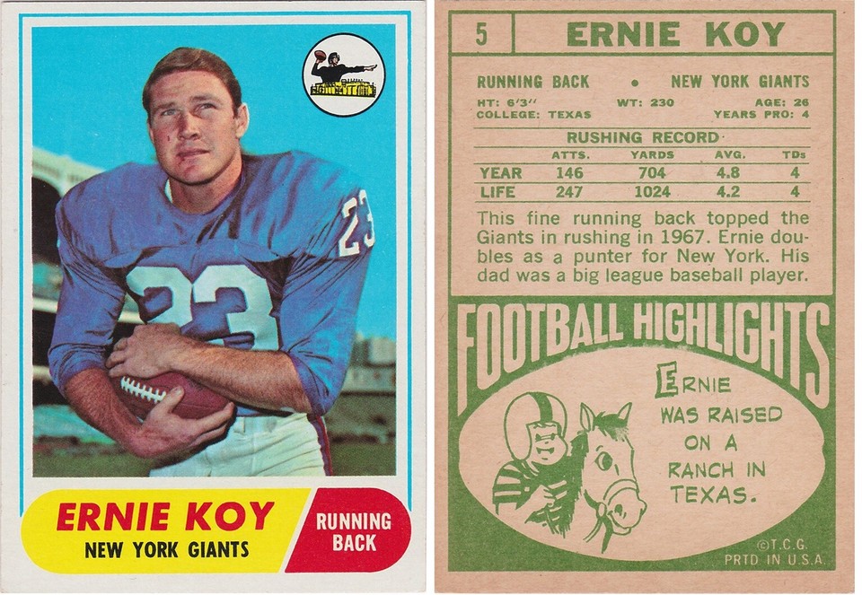 NFL & AFL Topps 1968 & 1969 single cards | eBay