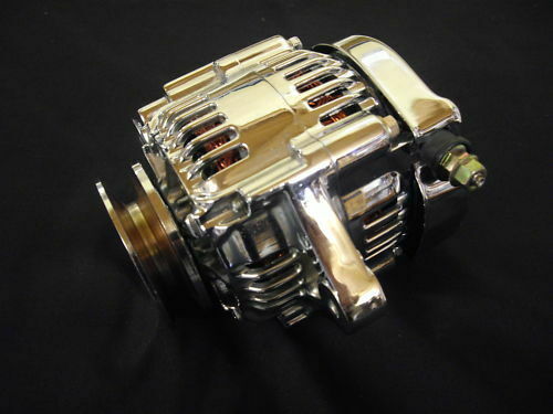 MINI RACE CAR ALTERNATOR UNIVERSAL V BELT CHROME FINISH 70 AMP (12180 ...