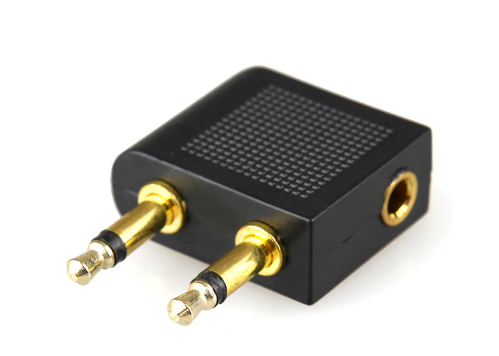 2x Airplane Airline Headphone Adapter For Audio Jack 2 Plug Air Plane ...