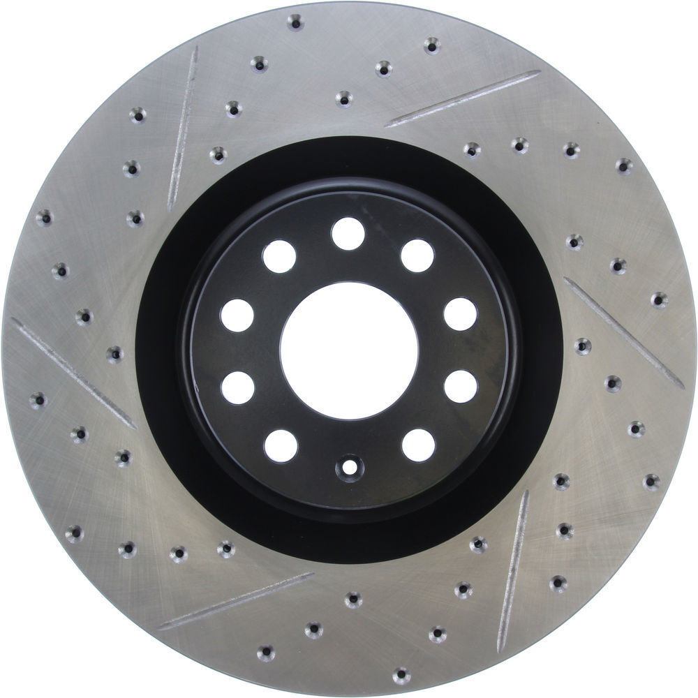 Disc Brake Rotor-Sport Cross-Drilled and Slotted Front Right Stoptech ...